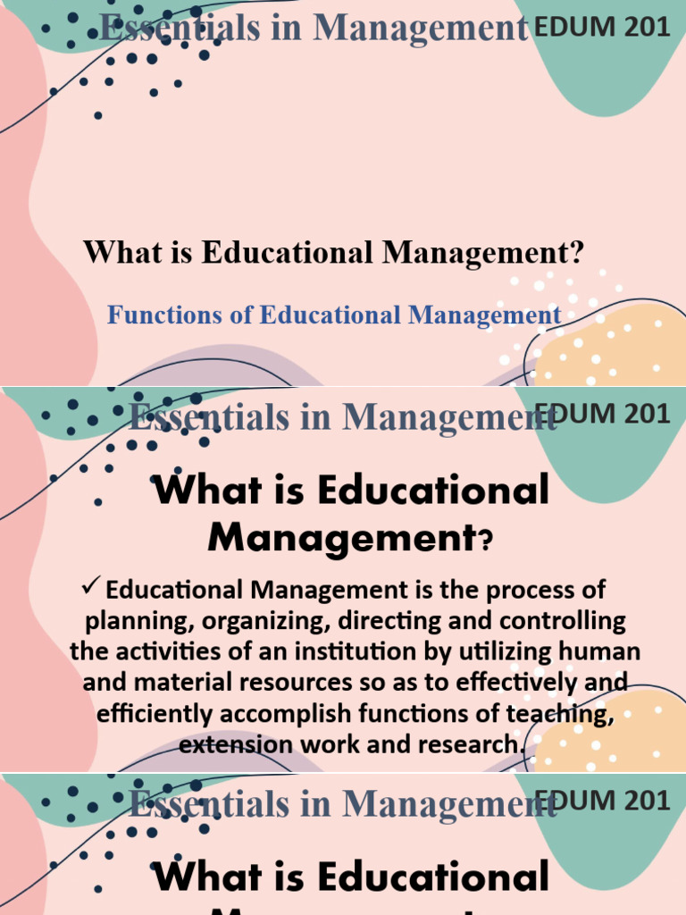 EDUM 201 - Educational Management | PDF | Education Policy | Evaluation