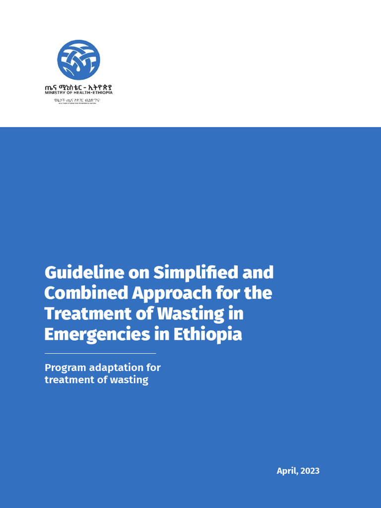 Wasting Treatment Guidelines Ethiopia 2023 | PDF | Malnutrition | Food ...