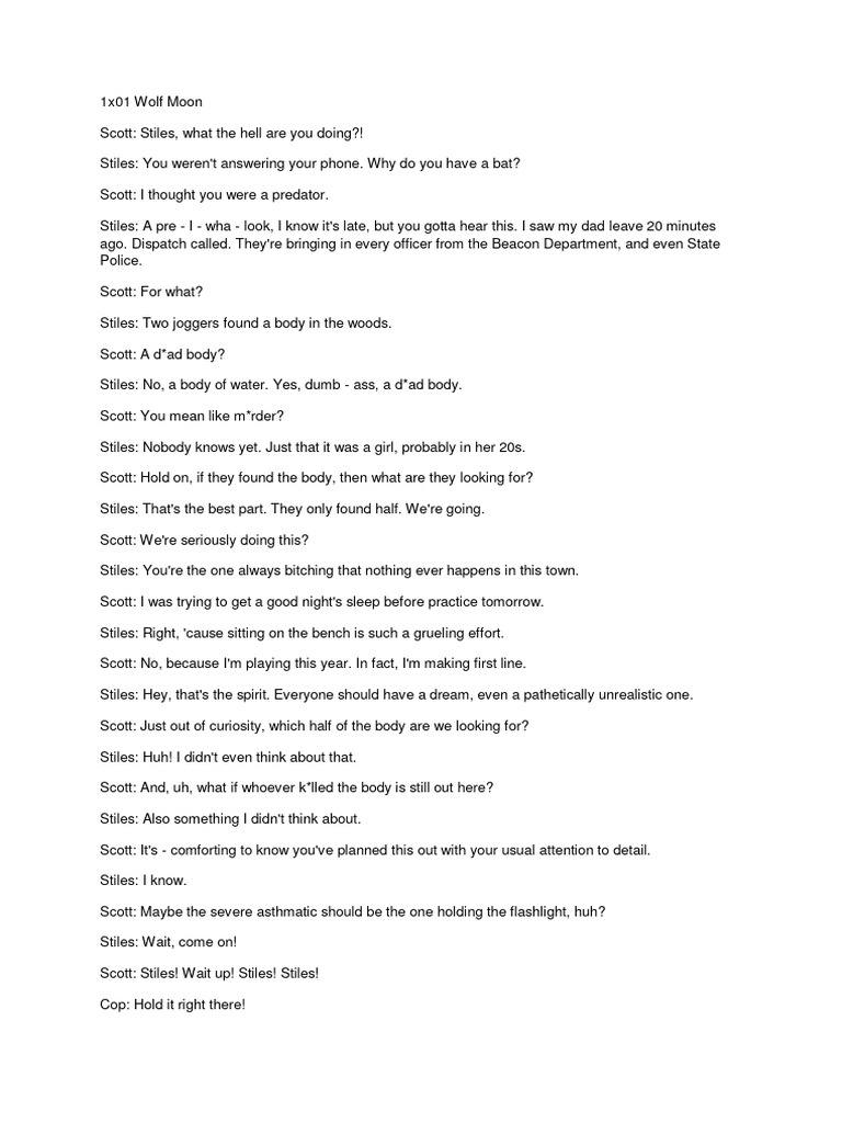 Teen Wolf Scripts | PDF