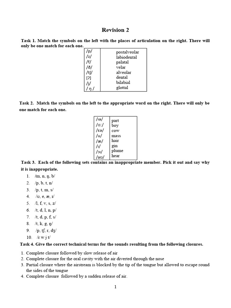 Review Vowels and Consonants 2 | PDF | Languages | Foreign Language Studies