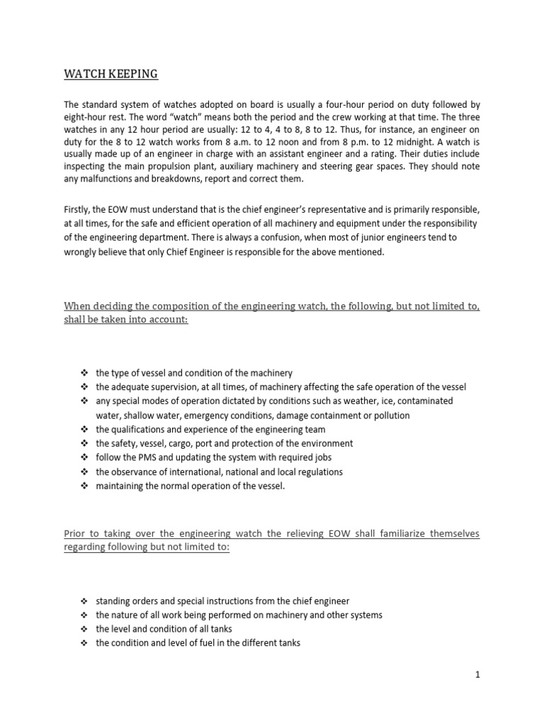 Watch Keeping | Download Free PDF | Safety