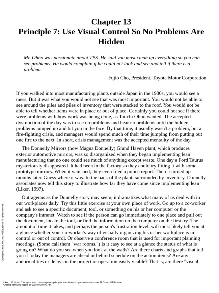 The Toyota Way 14 Management Principles From The W... - Part Two The ...