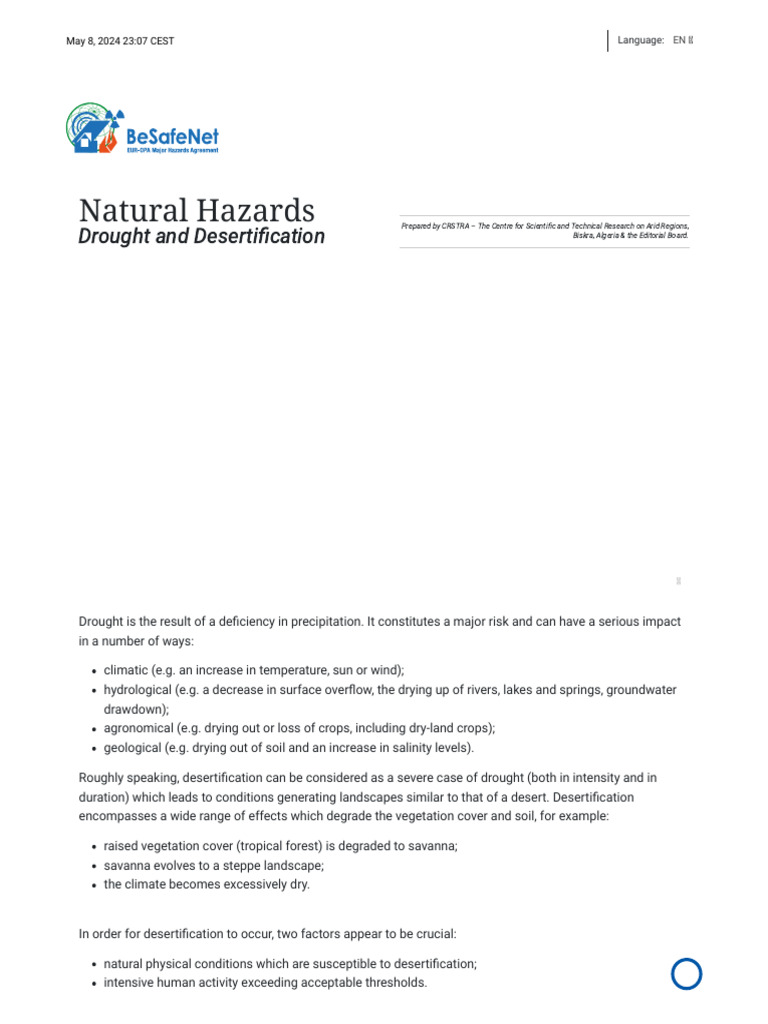 Drought and Desertification - BeSafeNet | PDF | Drought | Environmental Degradation