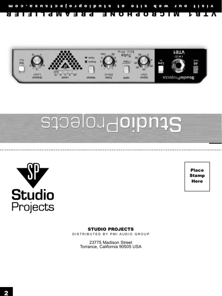 StudioProjects vtb1 Manual | PDF | Microphone | Electrical Components