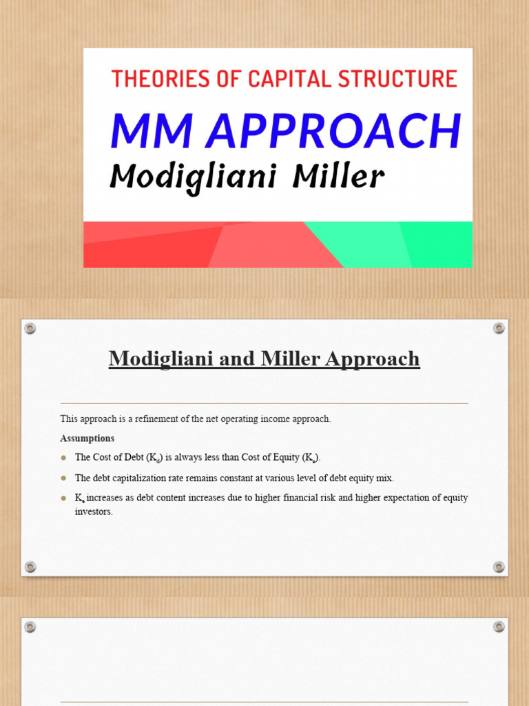 Modigliani-Miller Capital Structure Theory | PDF
