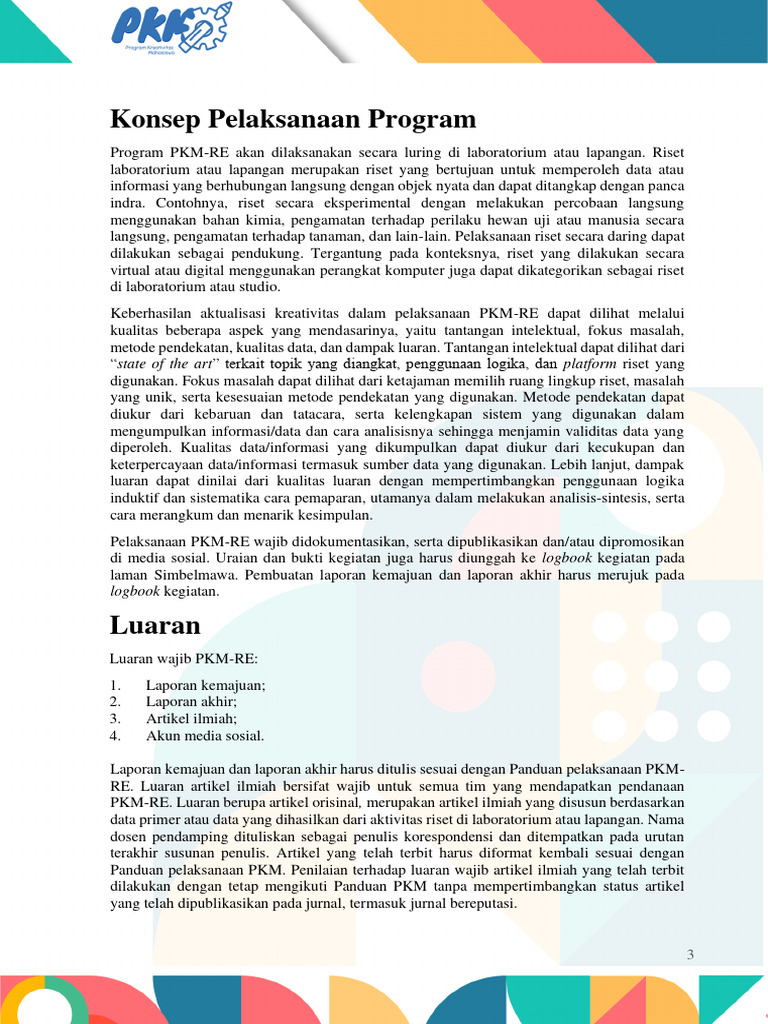 Halaman Dari 2. Panduan PKM RE 2024 | PDF