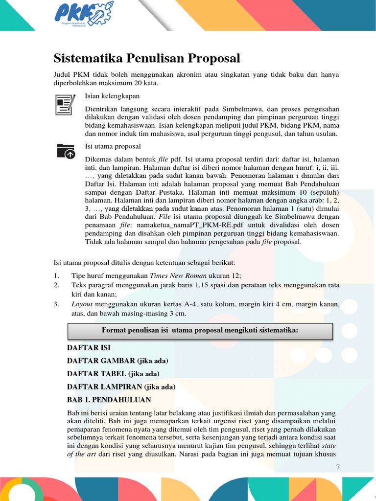 Panduan Proposal PKM Mahasiswa | PDF