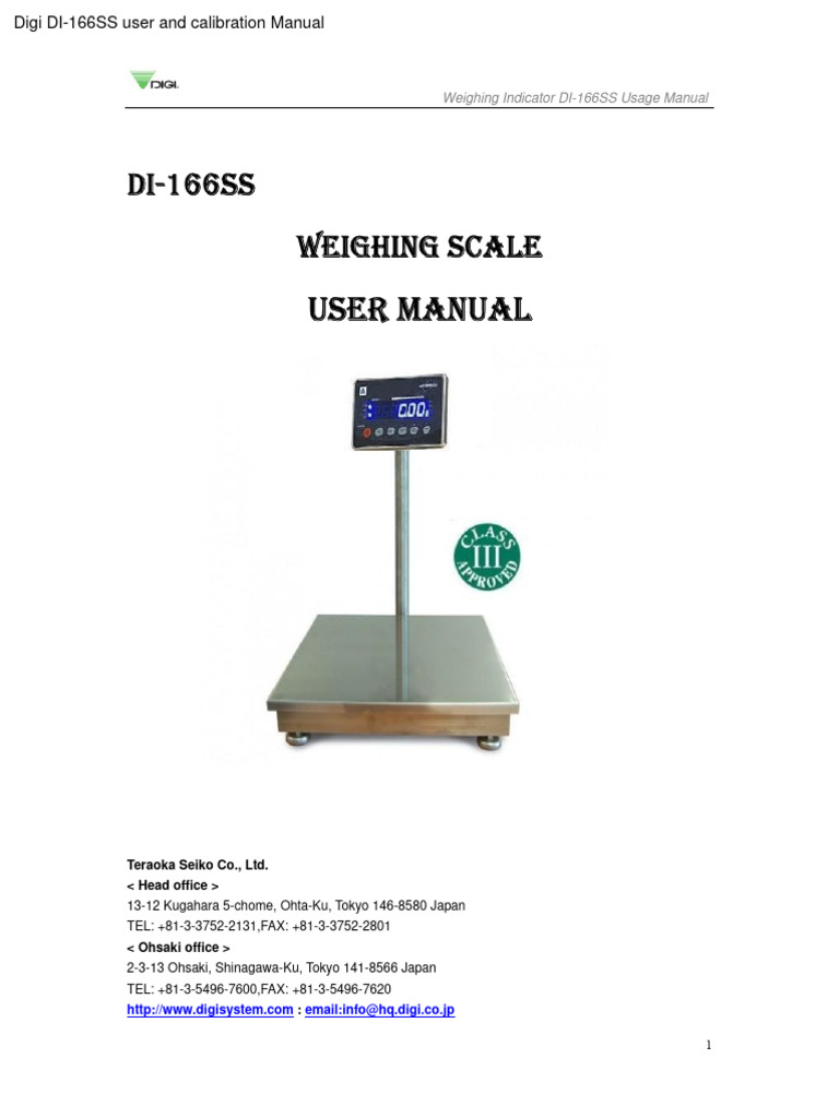 DI-166SS User and Calibration - TOC | PDF
