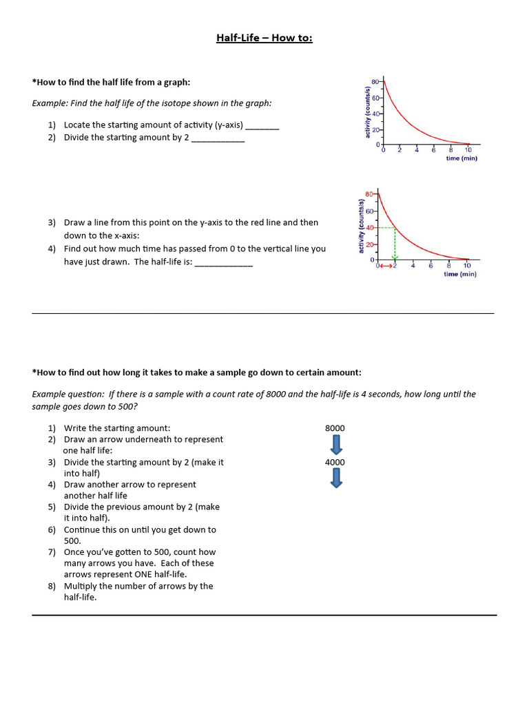 Half-Life Calculation Guide | PDF | Nuclear Chemistry | Nuclear Physics