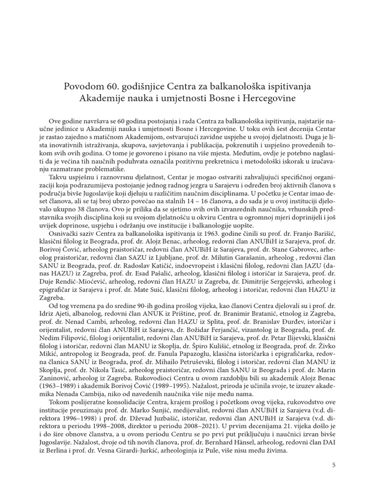 Povodom 60 Godina CBI ANUBiH | PDF