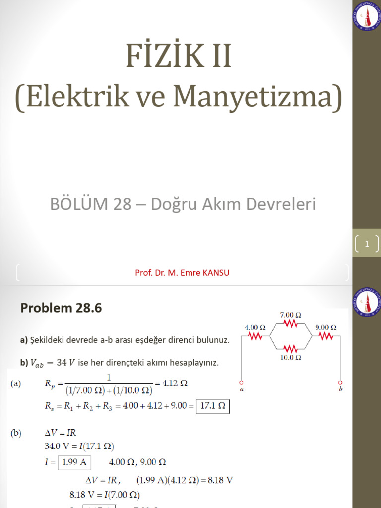 Fizik II - Bolum 28 Soru Cozumleri | PDF