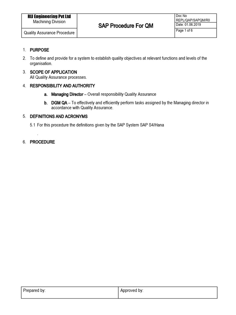 29)SAP QM SOP | PDF | Quality Assurance | Business