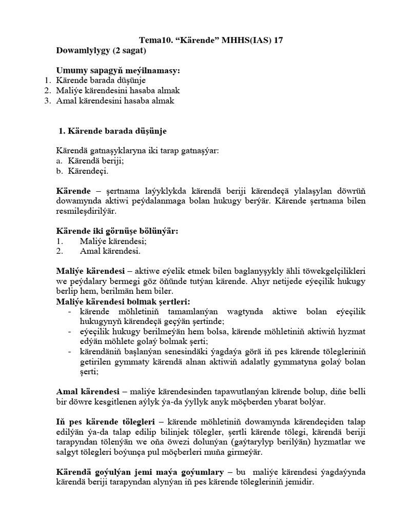 Tema 10 MHHS 17 Karende | PDF