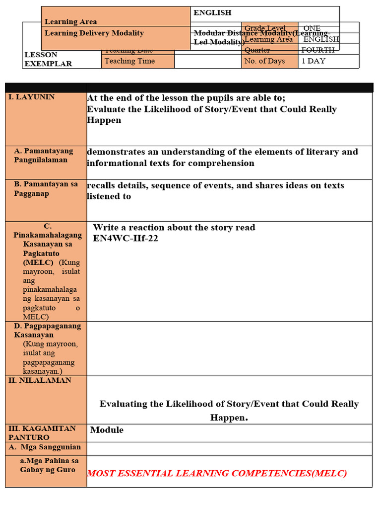 Evaluating Story Likelihood in English Lesson | PDF | Pandemic ...