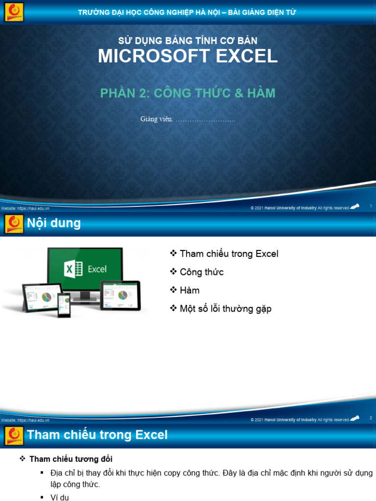 Excel Slide Bai8 | PDF