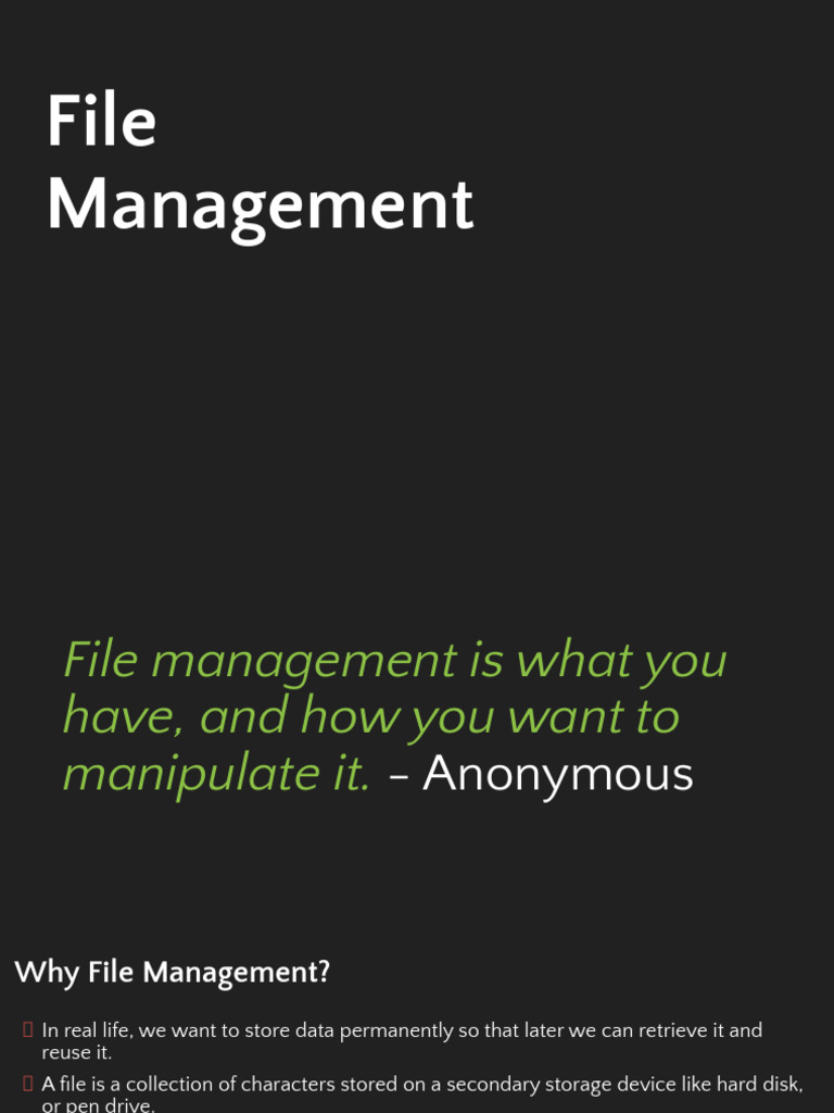 File Management | PDF | Computer File | Pointer (Computer Programming) File Management | PDF | Computer File | Pointer (Computer Programming)