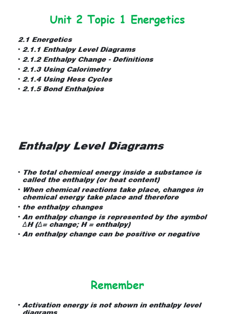 Energetics | PDF | Enthalpy | Chemical Reactions