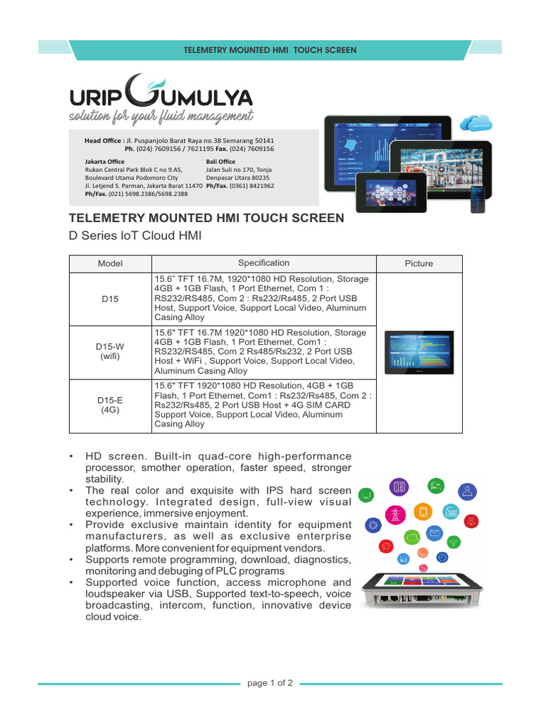 (SS) Telemetry Mounted HMI Touch Screen | PDF | Cloud Computing | World ...