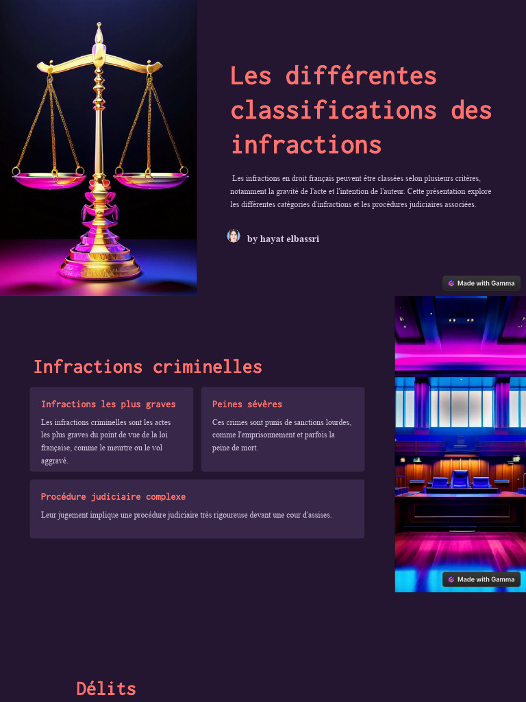 Les Differentes Classifications Des Infractions | PDF | Crimes | Crime ...