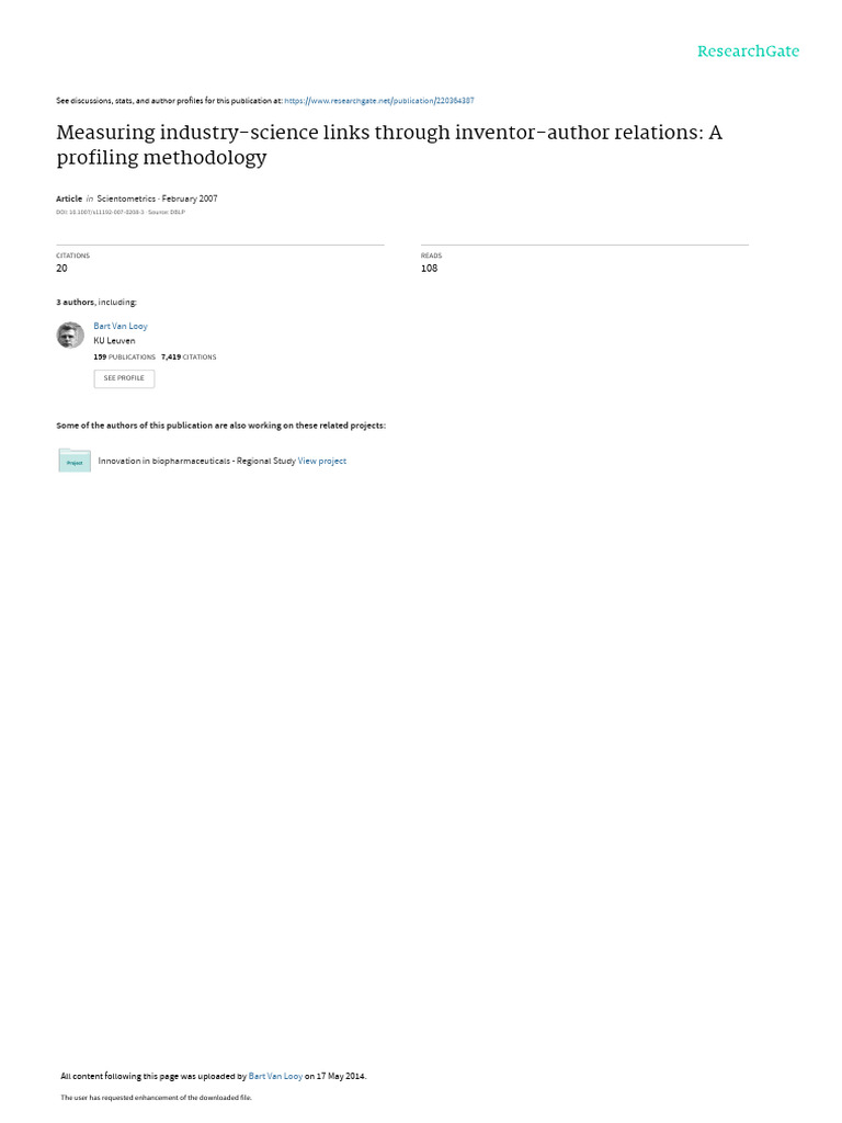 Measuring Industry-Science Links Through Inventor-Author Relations - A ...