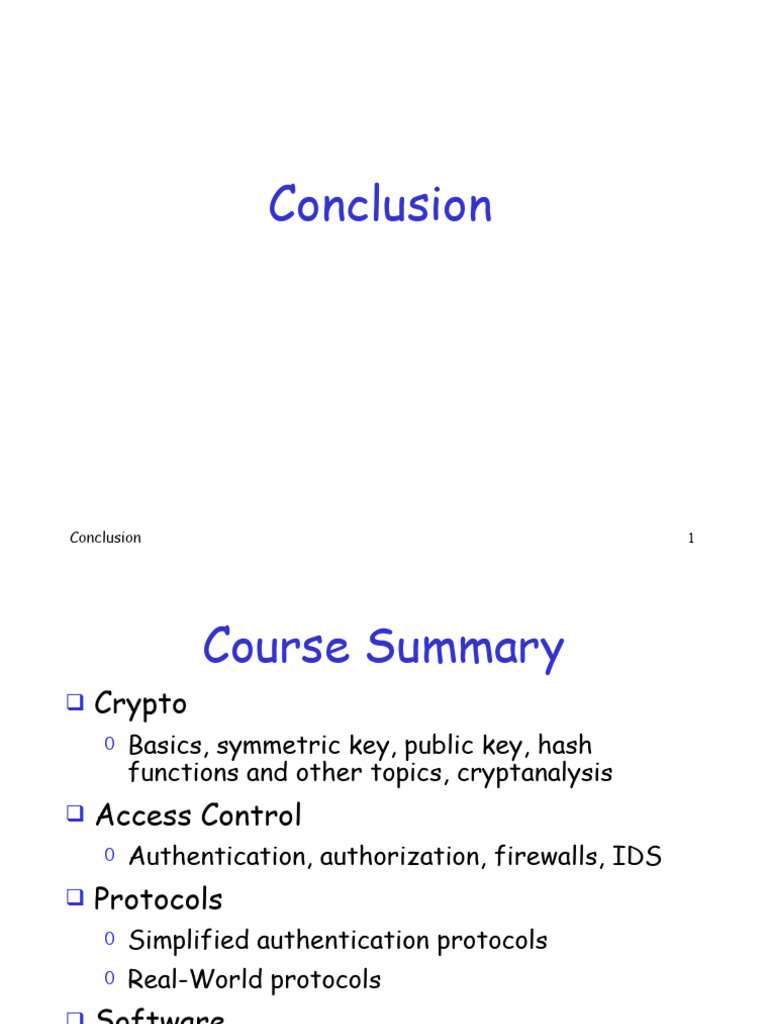 Conclusion | Download Free PDF | Encryption | Public Key Cryptography