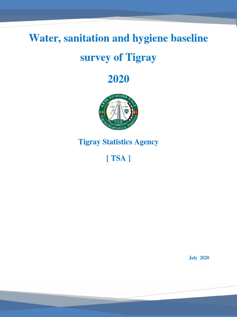 Tigray Household WaSH Survey Report-2020 | PDF | Wash | Sanitation