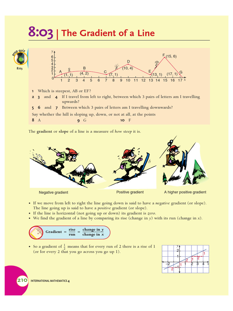The Gradient of A Line | PDF | Slope | Euclidean Geometry