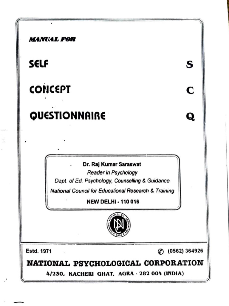 Sas Manual | PDF | Self Concept | Attitude (Psychology)