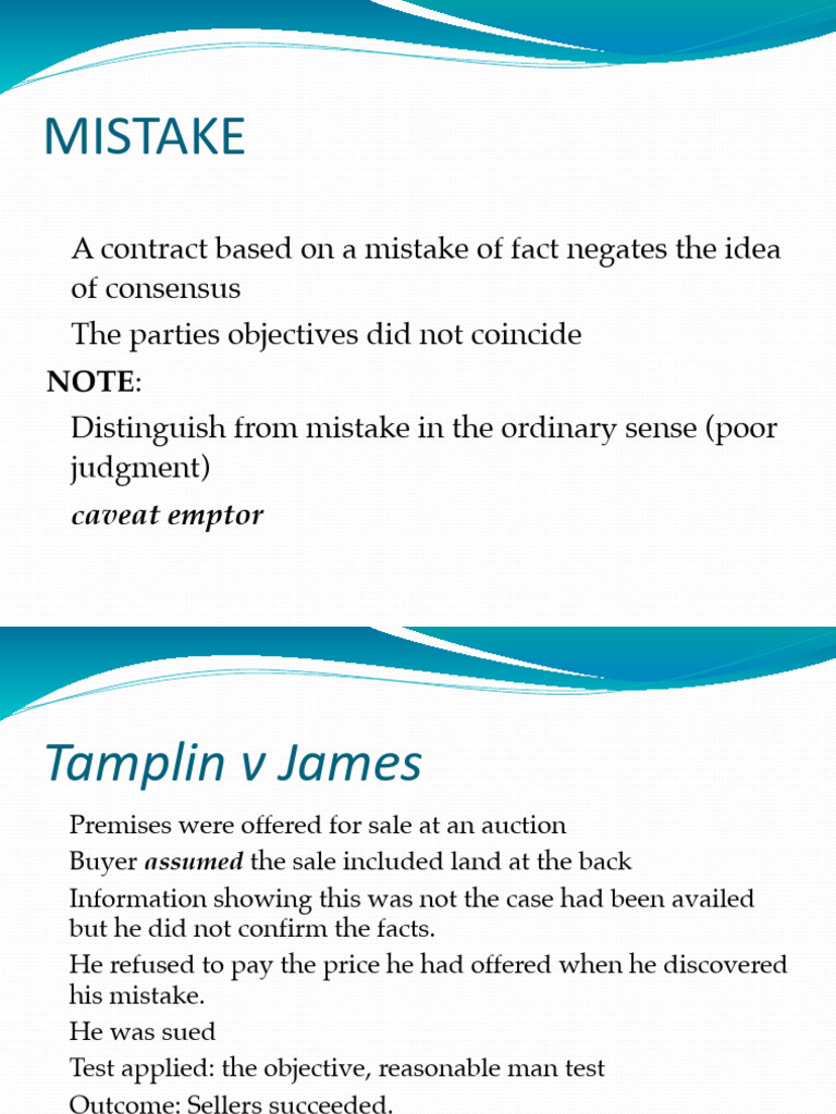 Lec 2 - Mistake | PDF | Business Law | Civil Law (Legal System)
