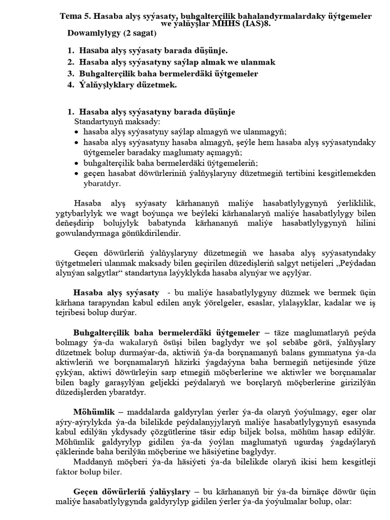 Tema 5 MHHS 8 Hasaba Alys Syyasaty | PDF