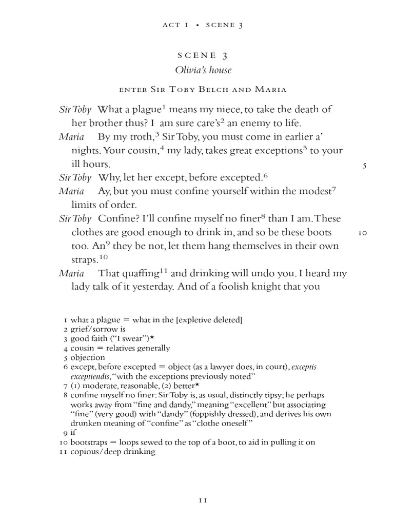 Twelfth Night Act 1 (Scene 3) | PDF