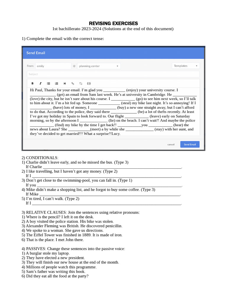 Revising Exercises 1st Bachillerato | PDF | Earth | Types Of Volcanic Eruptions