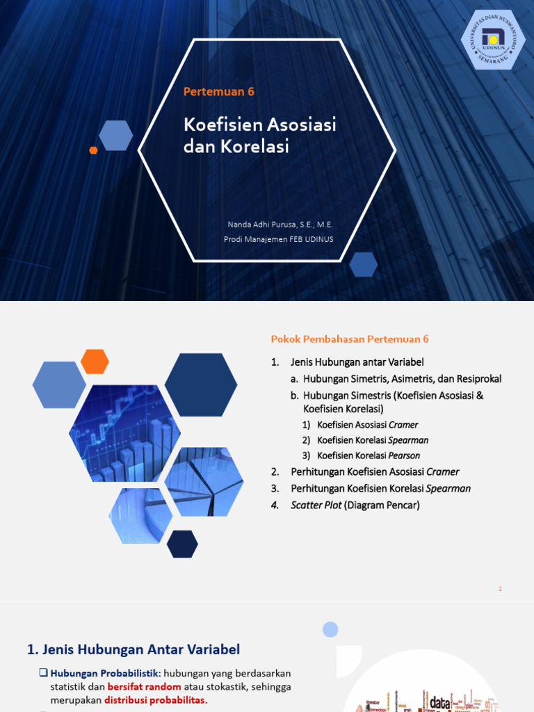 Pertemuan 6 - Koefisien Asosiasi Dan Korelasi | PDF