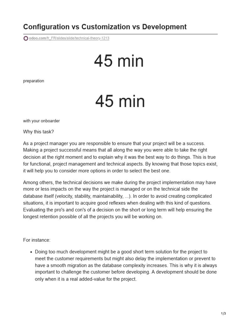 Configuration Vs Customization Vs Development | PDF | Business