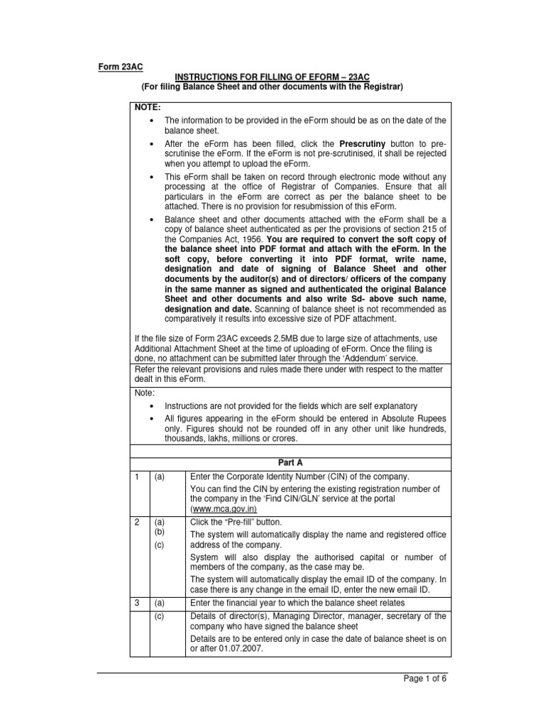 Form 23AC Help | PDF | Accountant | Audit