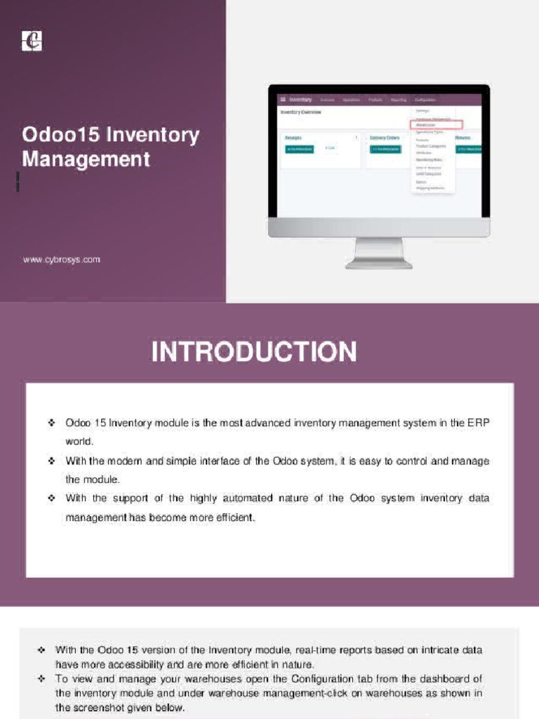 What Is Odoo 15 Inventory Management | PDF