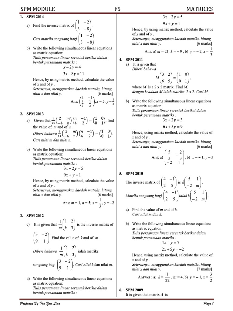 Matrices P2 | PDF