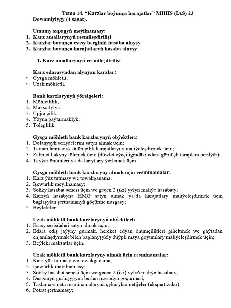 Tema 14 MHHS 23 Karz Hasap | PDF
