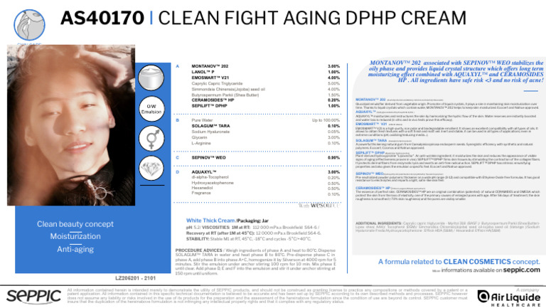 AS40170 Clean Fight Aging DPHP Cream | PDF | Body Art | Skin