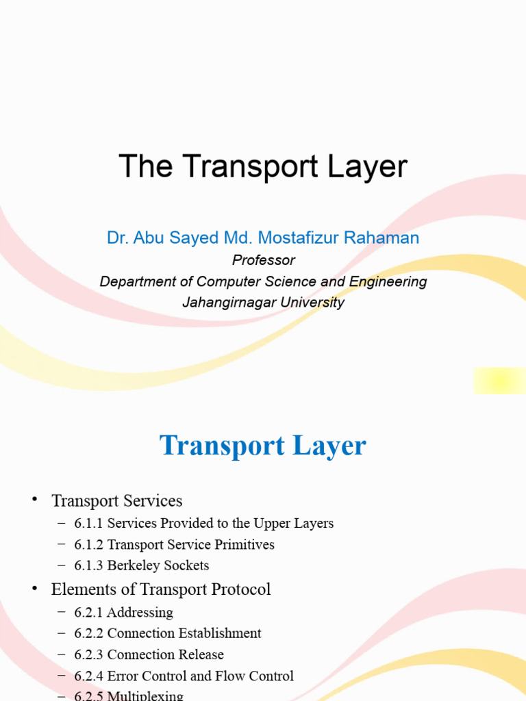 Chapter6 TransportLayer | Download Free PDF | Transmission Control Protocol | Network Congestion