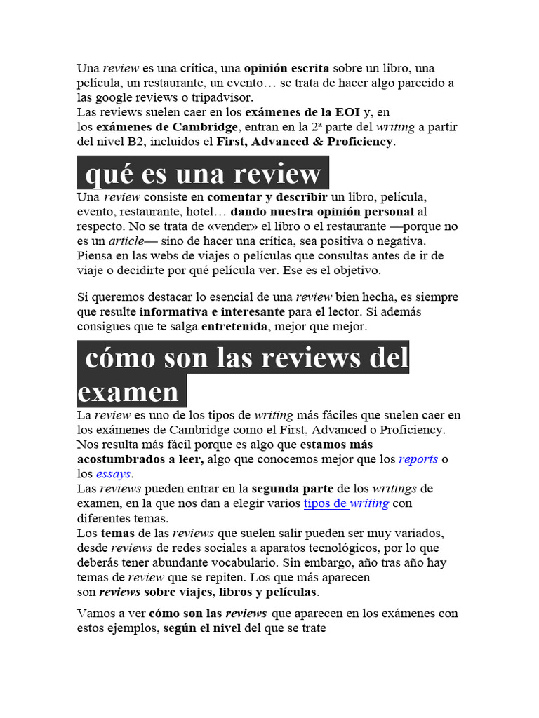How To Write A Review | PDF