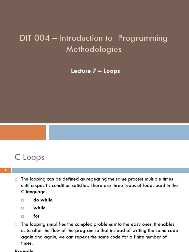 Lecture 7 - Program Control Structures - Loops | PDF | Control Flow ... Lecture 7 - Program Control Structures - Loops | PDF | Control Flow ...