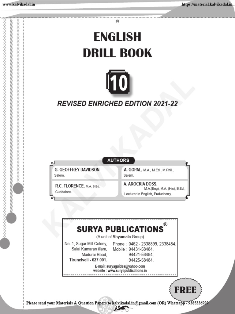 10th English Work Book | PDF | Plural | English Language