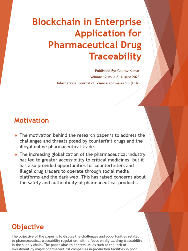 Blockchain in Enterprise Application for Pharmaceutical Drug Traceability | PDF | Enterprise ...