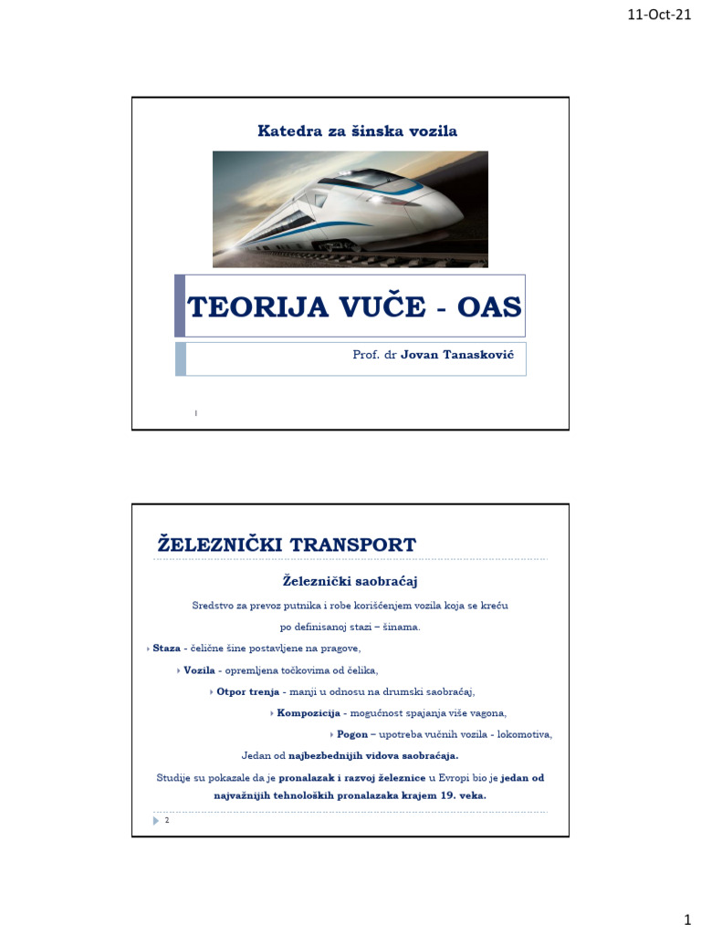 Predavanja Teorija Vuce OAS 2021-2022 | PDF