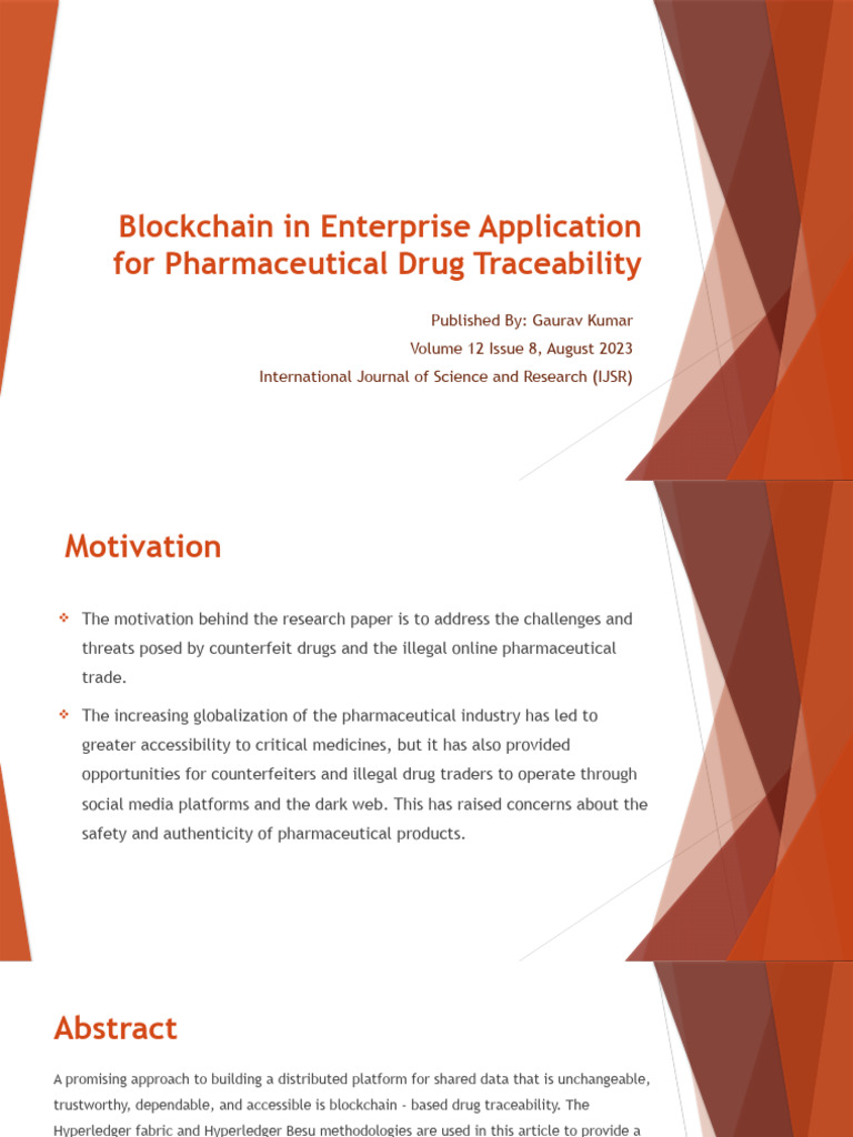 Blockchain for Drug Traceability in Pharma | PDF | Enterprise Resource ...