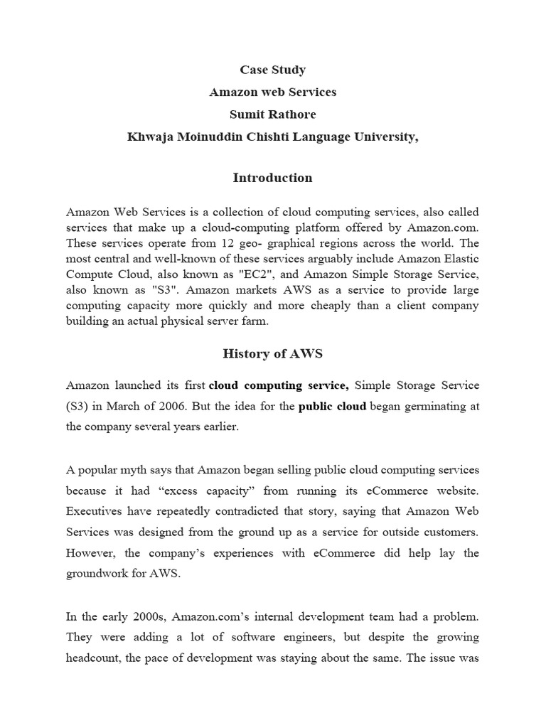 AWS Case Study Sumit | PDF | Amazon Web Services | Cloud Computing