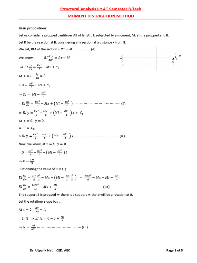 1. Moment Distribution Methods | PDF | Structural Analysis | Analysis
