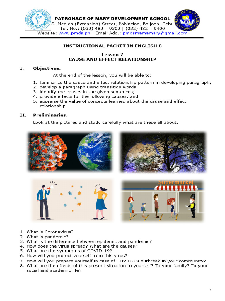 ENG 8 - LP LESSON 7 | PDF | Causality | Thought