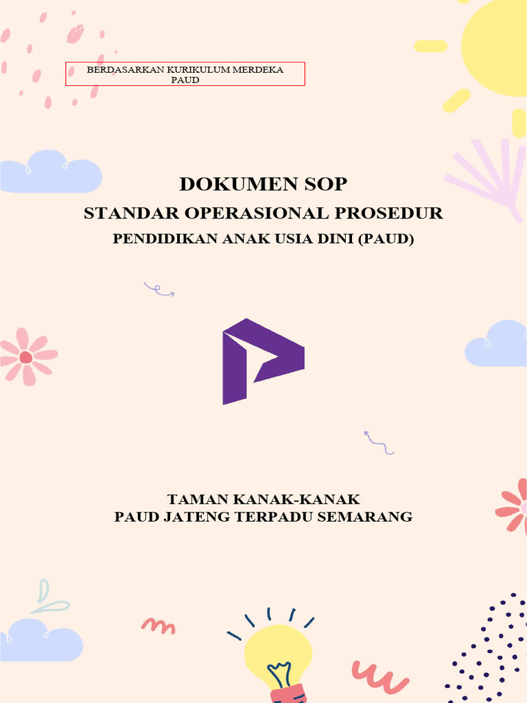 Dokumen 15 Sop Paud KB-TK Full | PDF | Karier & Perkembangan | Kesehatan Holistik